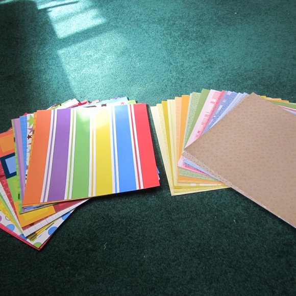 Office | Lot Of 15 12x12 Scrapbook Papers Brights And Muted Pallette ...